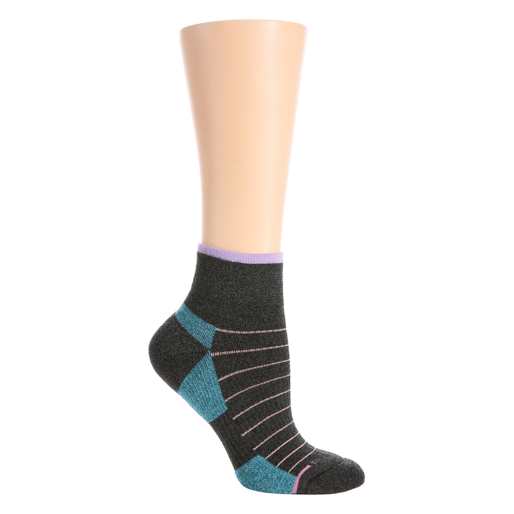 Outdoor Quarter Compression Socks For Women | Dr. Motion | Simple Stripe