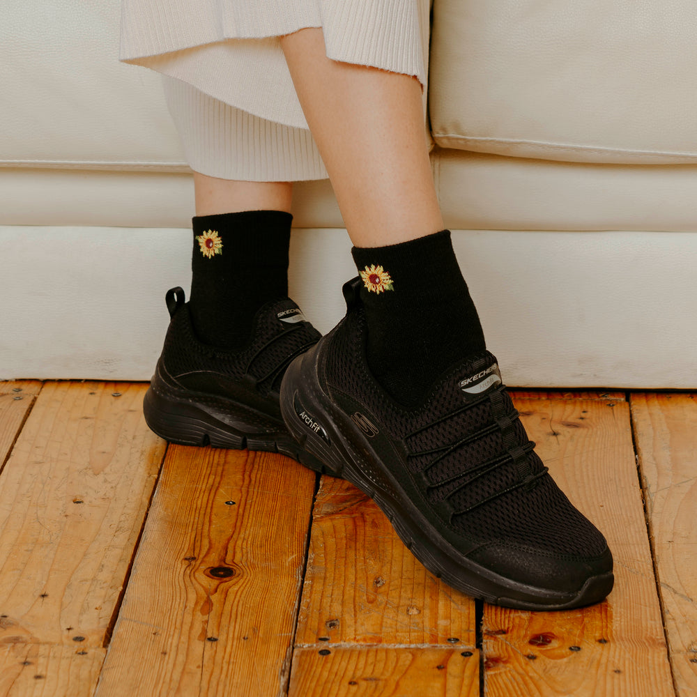 Quarter Compression Socks For Women | Dr. Motion | Placed Sunflower