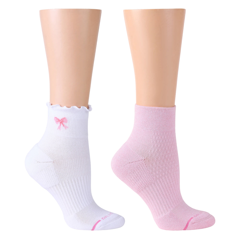 Quarter Compression Socks For Women | Dr. Motion | Bow Lettuce Edge