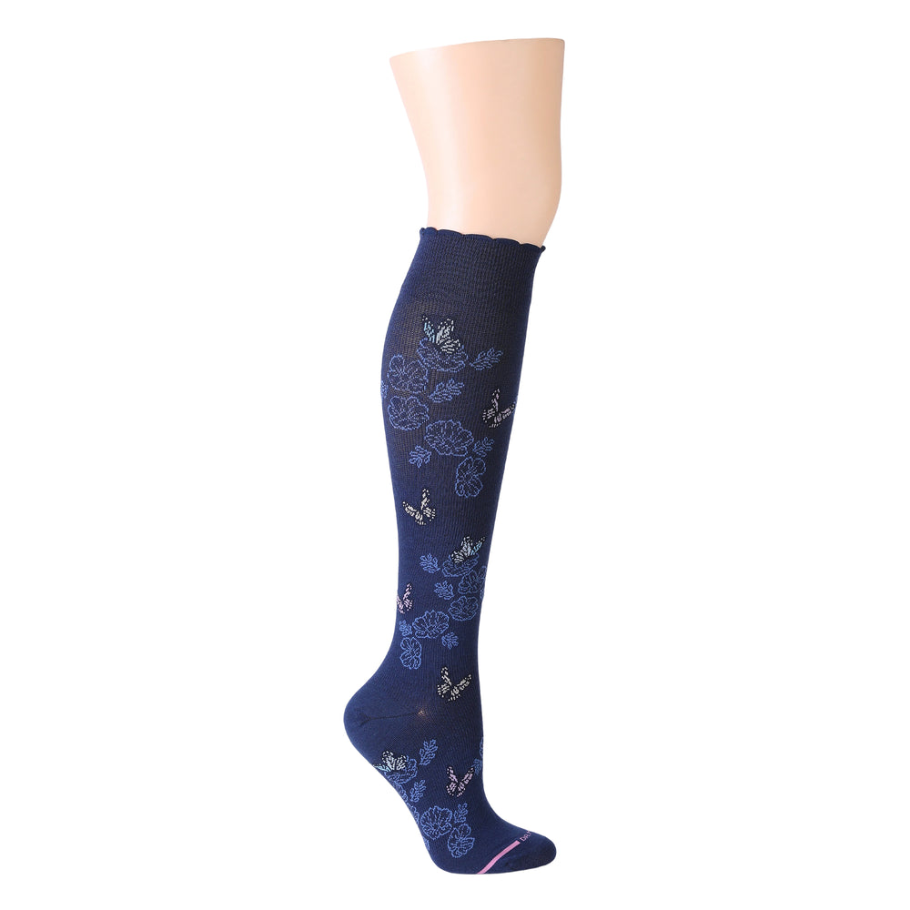 Knee-High Compression Socks For Women | Dr. Motion | Whimsical Butterflies