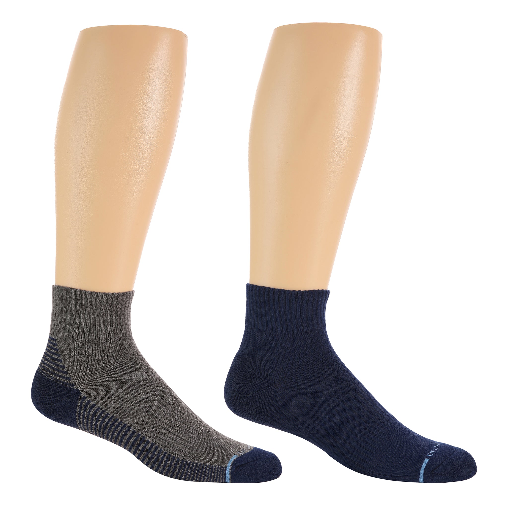 Back Stripes Ribbed Cuff | Quarter Compression Socks For Men | Dr. Motion